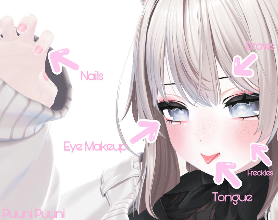 [しなの/Shinano] MakeUp + Face Blendshape / Face Animations - PuuniPuuni ...