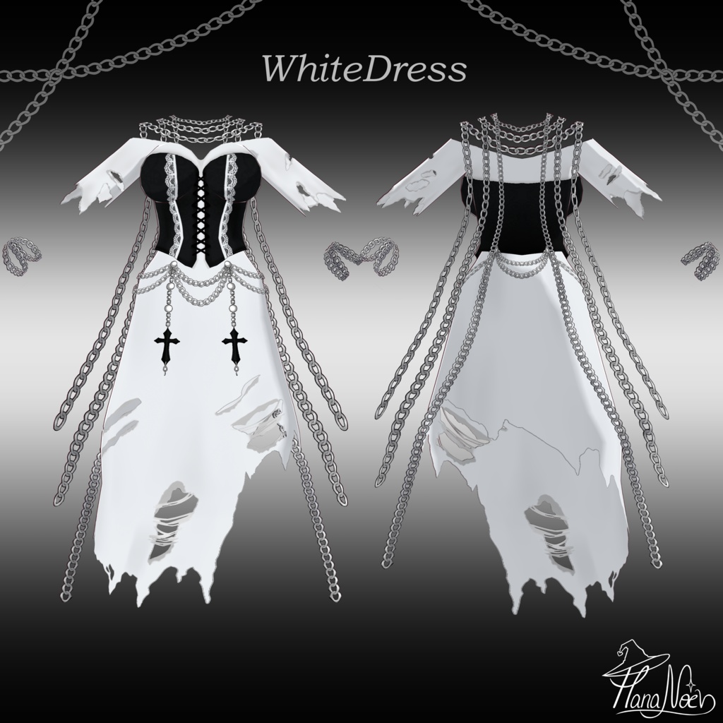 [VRoid] Gothic Ghost Dress - The Witch's Boutique - BOOTH