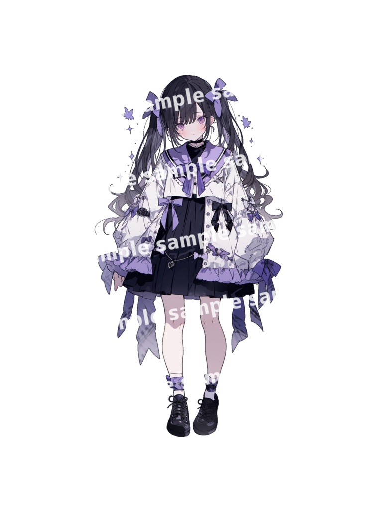 【IRIAM対応】紫地雷系ちゃん--配信用立ち絵 - まりのAIイラストショップ - BOOTH