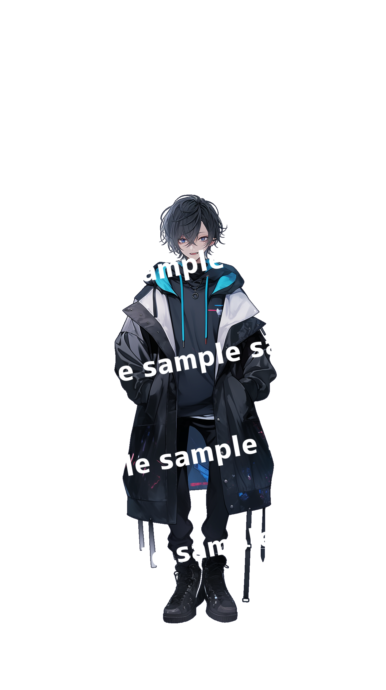 【IRIAM対応】クールなサイバーお兄さん--配信用立ち絵 - まりのAIイラストショップ - BOOTH