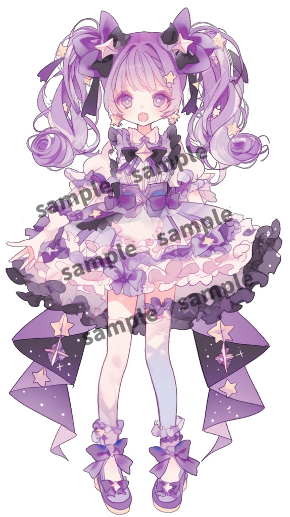 パープル魔法少女ちゃん--IRIAM立ち絵 - まりのAIイラストショップ - BOOTH