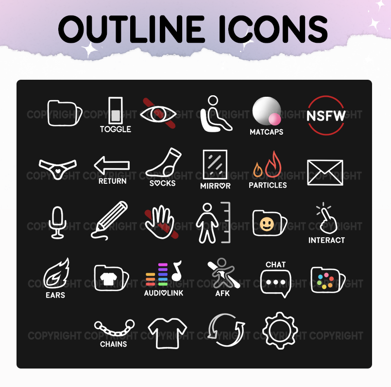 VRChat Custom Icons OUTLINE VERSION - awmi - BOOTH
