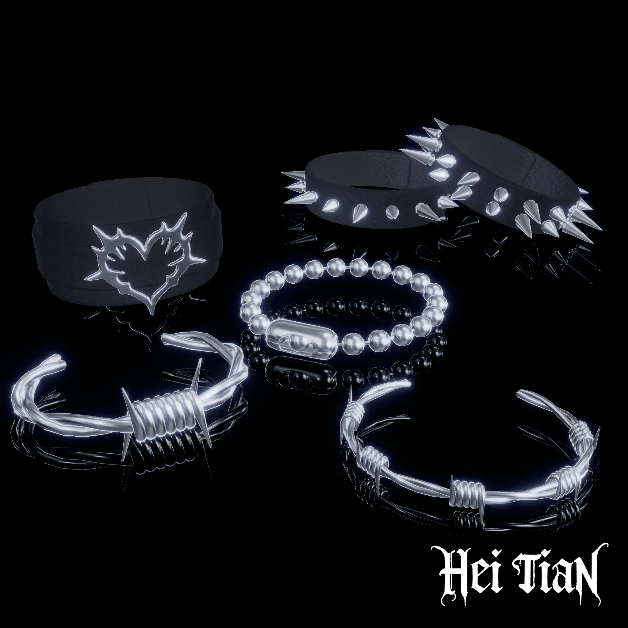 【VRChat】Gothpunk Bracelet Set ブレスレット - HEI TIAN - BOOTH