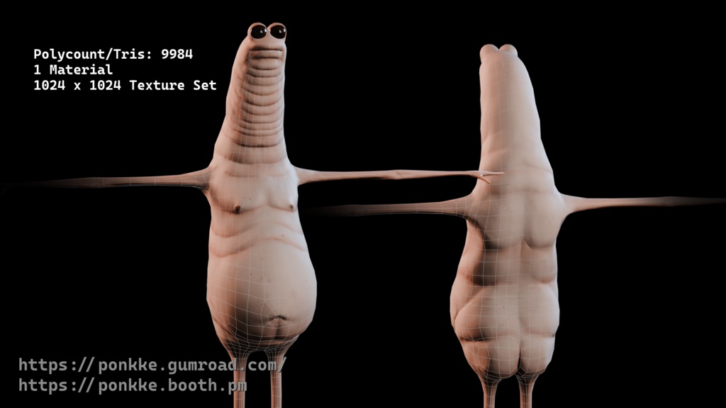 Wormiesock VRChat Avatar - ponkke - BOOTH