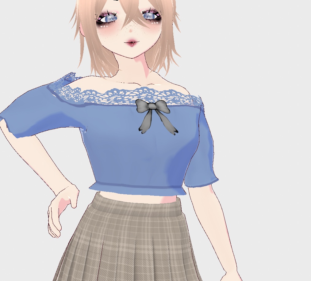 Lacey crop top Vroid - strandedvroid - BOOTH