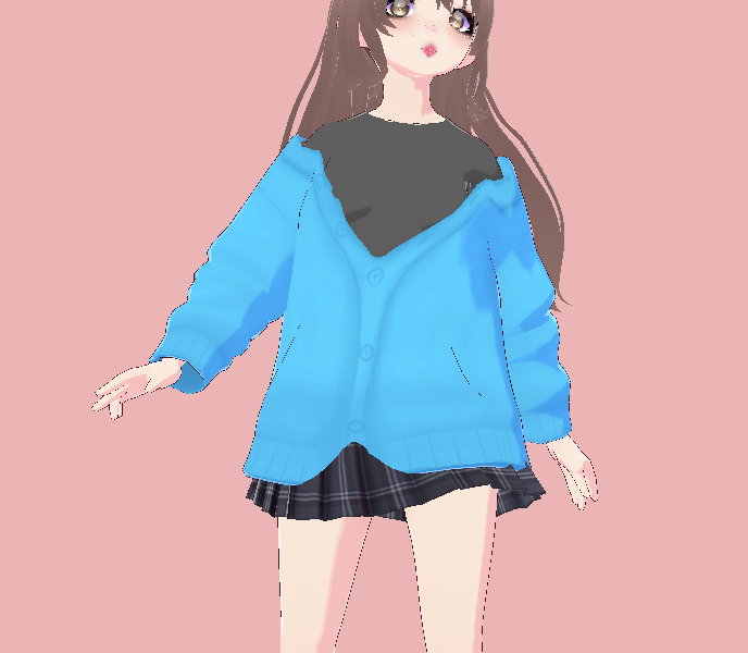 Cute Open Cardigan for VRoid Studio - strandedvroid - BOOTH