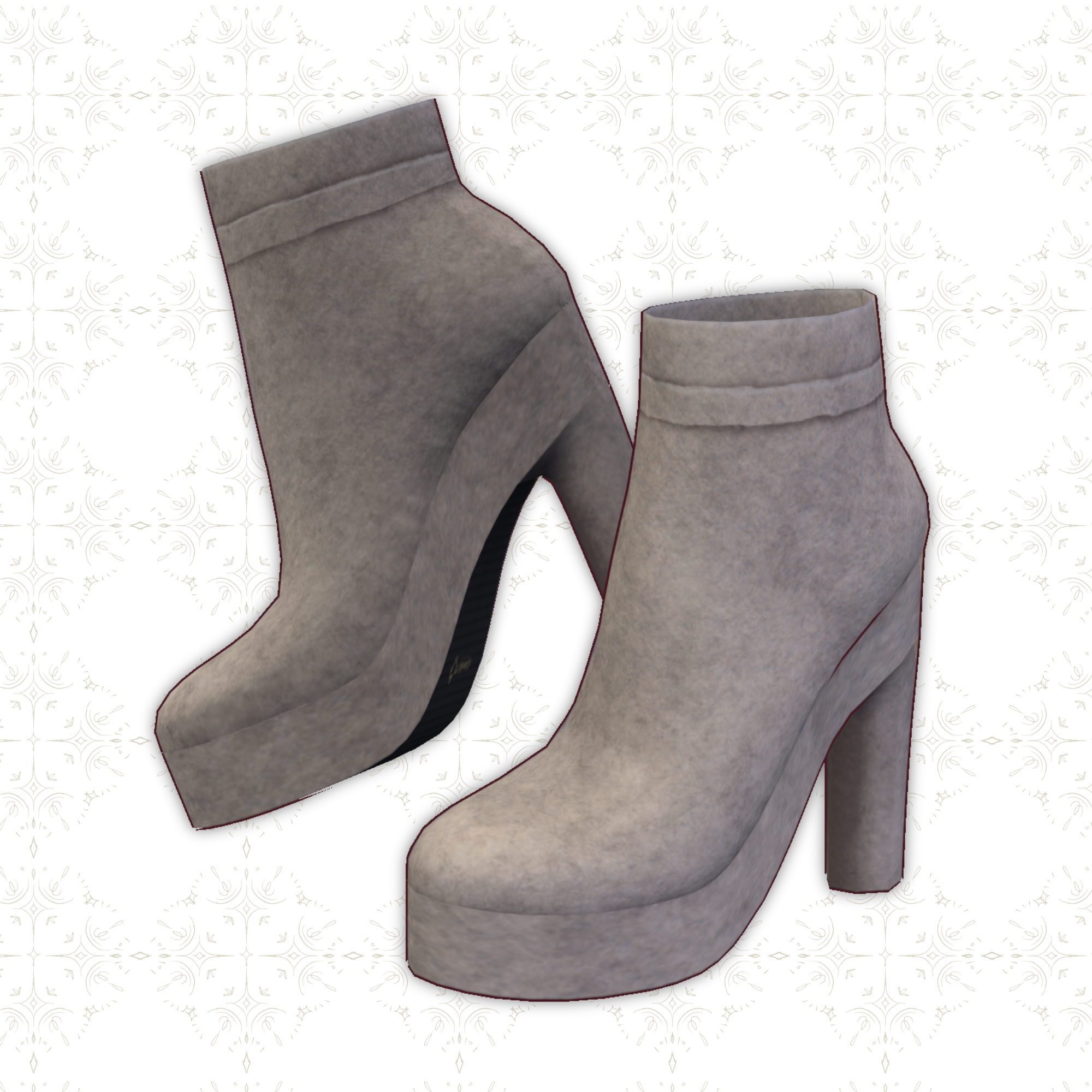 【VRoid正式版】スエードブーツ Suede boots 8Color SET - しらとりこはね【とりんご】 - BOOTH
