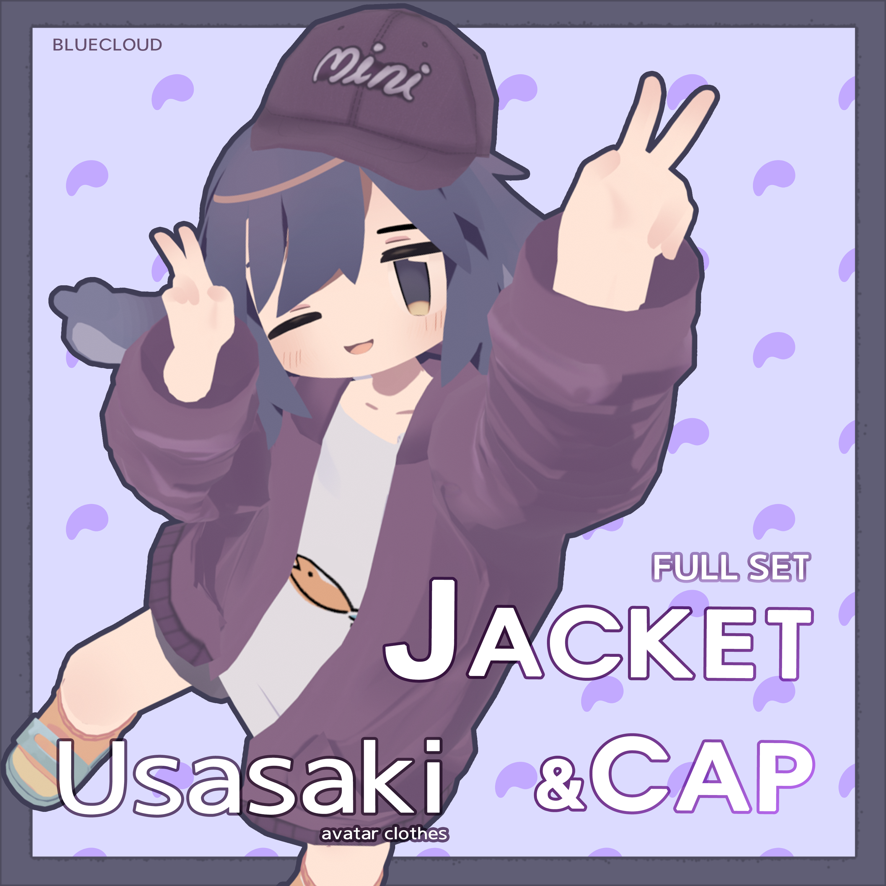 【3Dモデル】 うささき usasaki - Jacket & Cap - BlueCloud - BOOTH