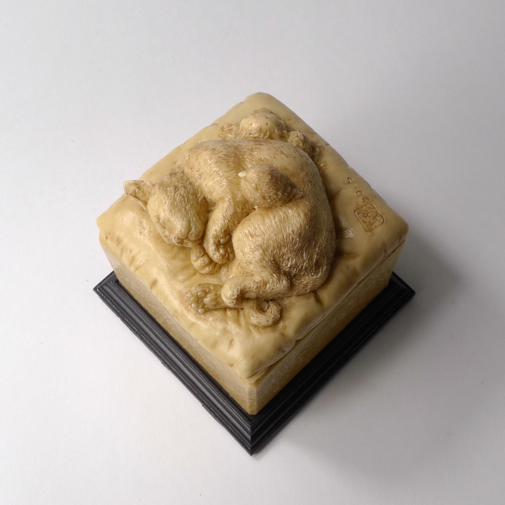 工房仕上げ 「眠り猫」マンスリーGK2020年7月号【印形】 [Sleeping cat]Studio-finished pieces ...