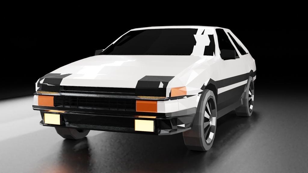 AE86 ローポリモデル FBX - pisokawa - BOOTH