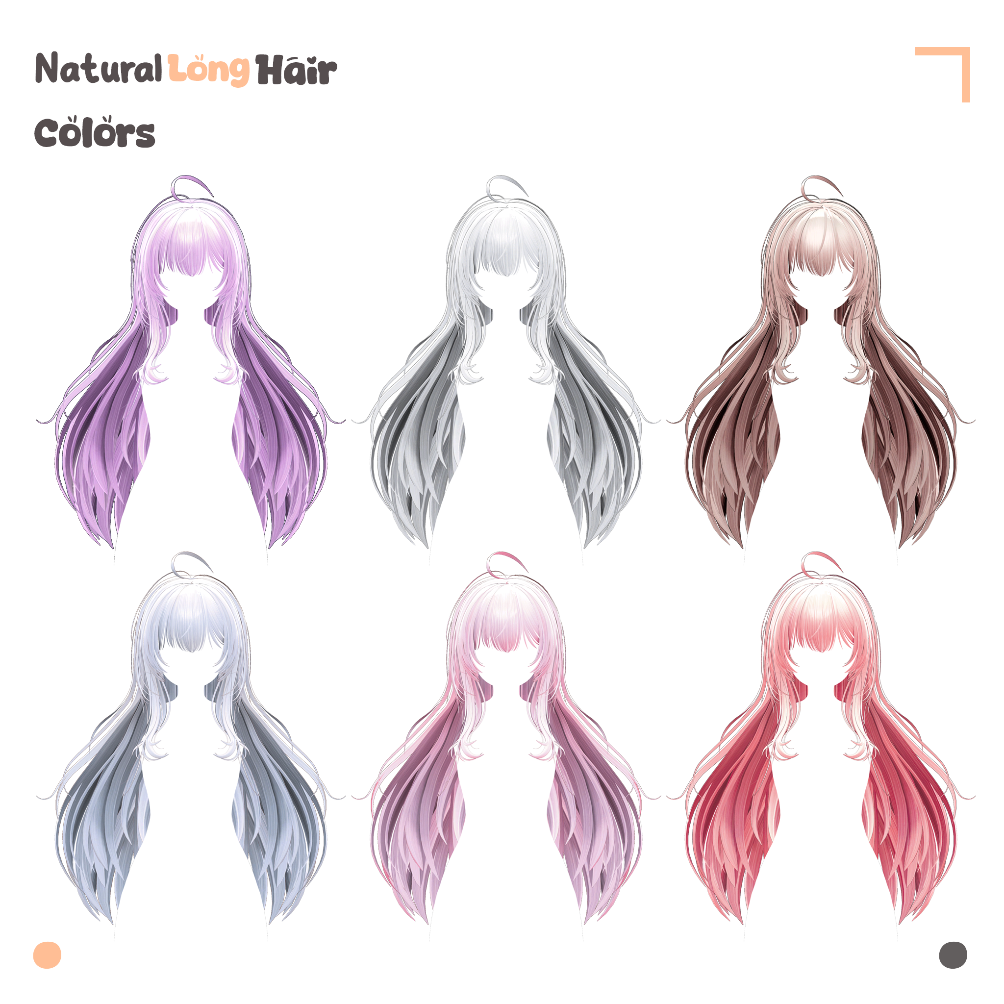 Natural Long Hair🦡【7アバター対応】 - osori - BOOTH