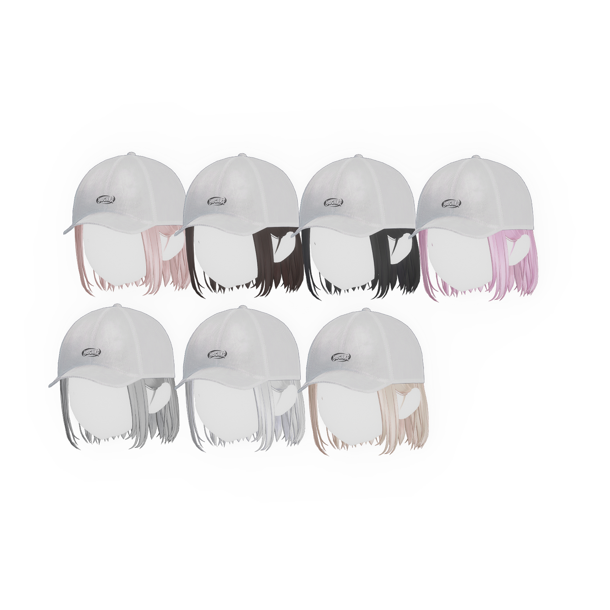 【7Avatars】 Bob hair with cap - Yogurt_Shop - BOOTH