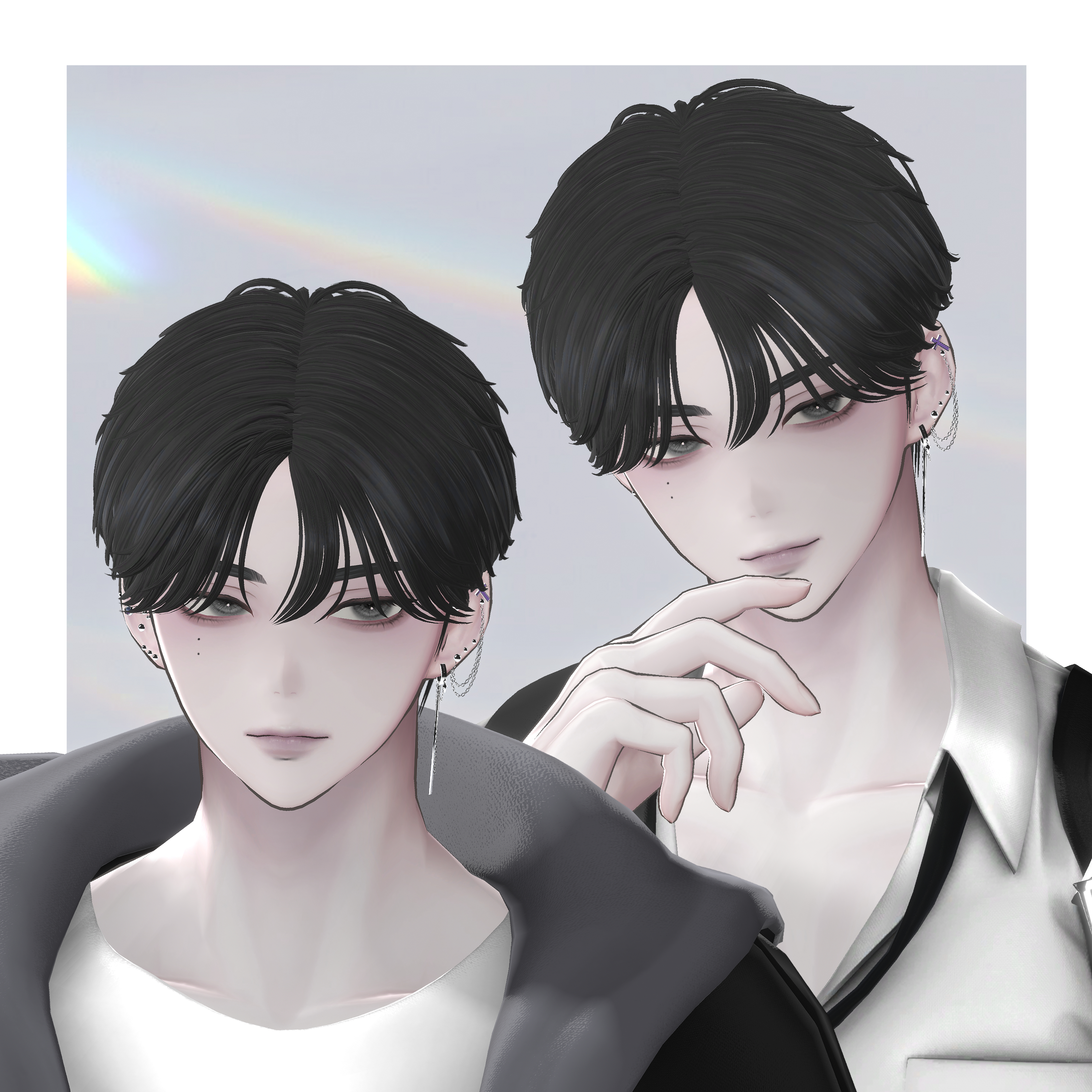【4Avatars】 See-through Dandy hair - Yogurt_Shop - BOOTH