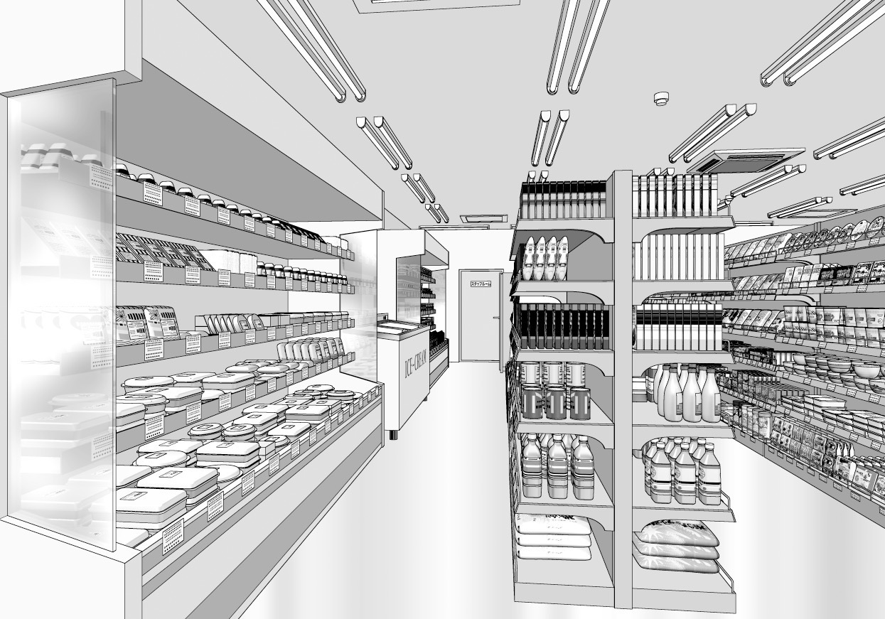 漫画背景 コンビニ内観05 - alumin2 - BOOTH