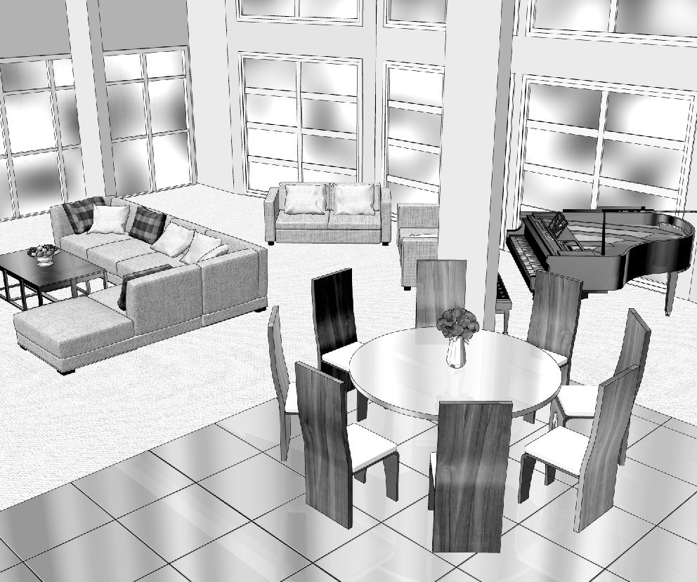 漫画背景 リビングルーム05 - alumin2 - BOOTH