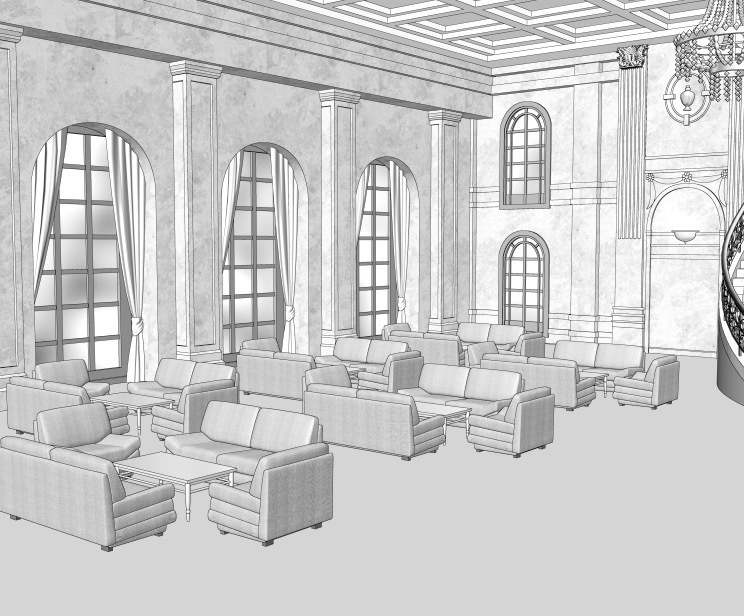 漫画背景 ホテルロビー05 - alumin2 - BOOTH