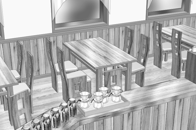 漫画背景 喫茶店店内03 - alumin2 - BOOTH