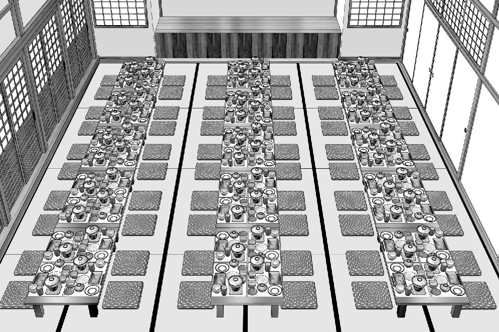 漫画背景 大広間宴会場02 - alumin2 - BOOTH