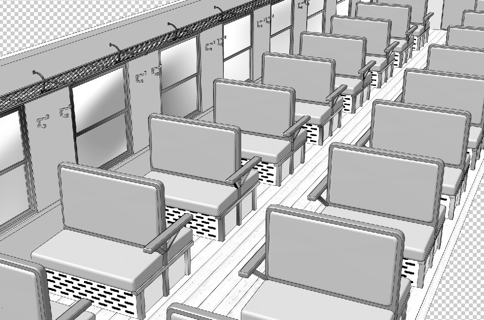 漫画背景 列車客席04 - alumin2 - BOOTH