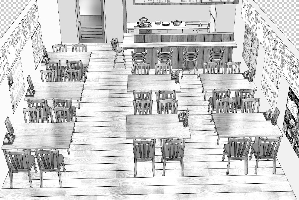 漫画背景 居酒屋店内01 - alumin2 - BOOTH