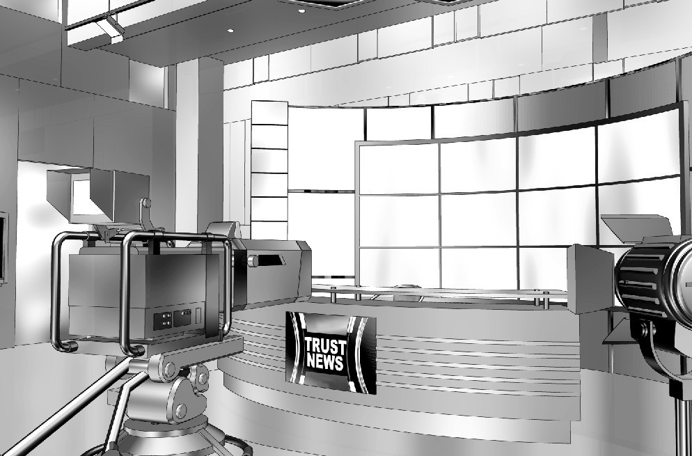 漫画背景 ニューススタジオ01 - alumin2 - BOOTH