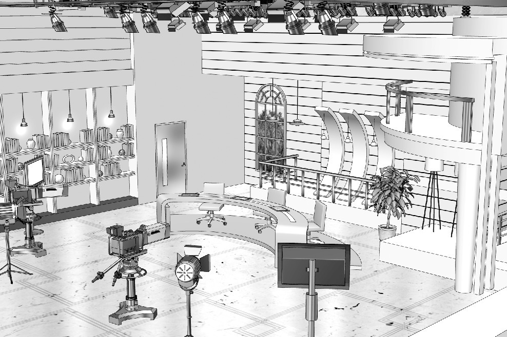 漫画背景 ニューススタジオ03 - alumin2 - BOOTH