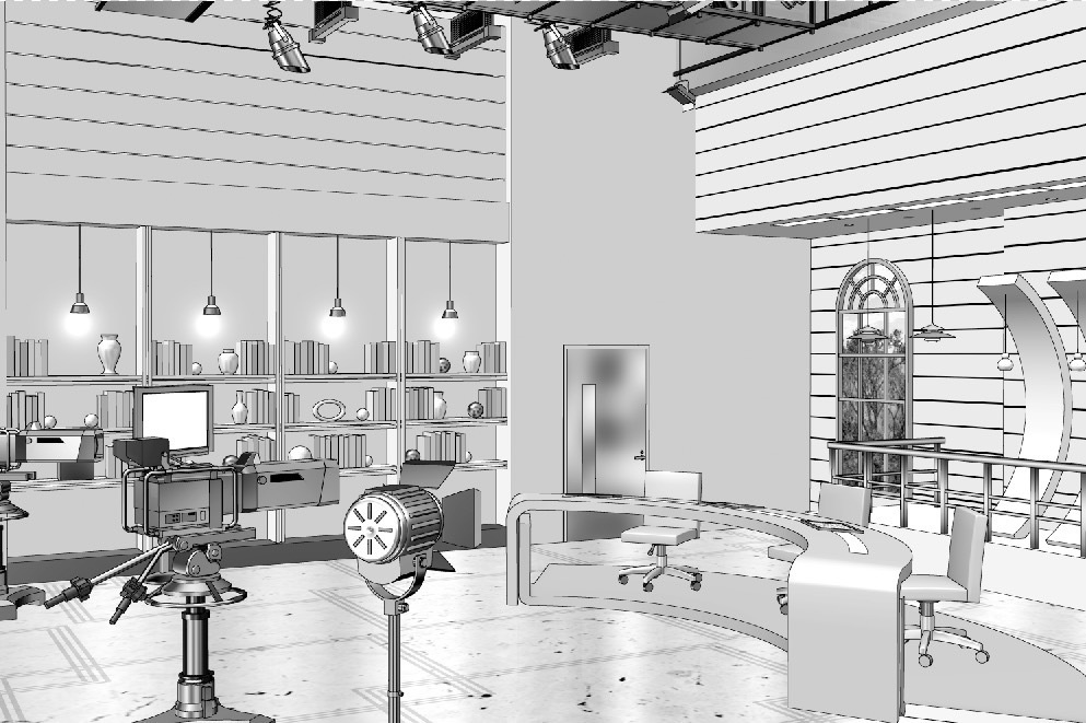 漫画背景 ニューススタジオ04 - alumin2 - BOOTH