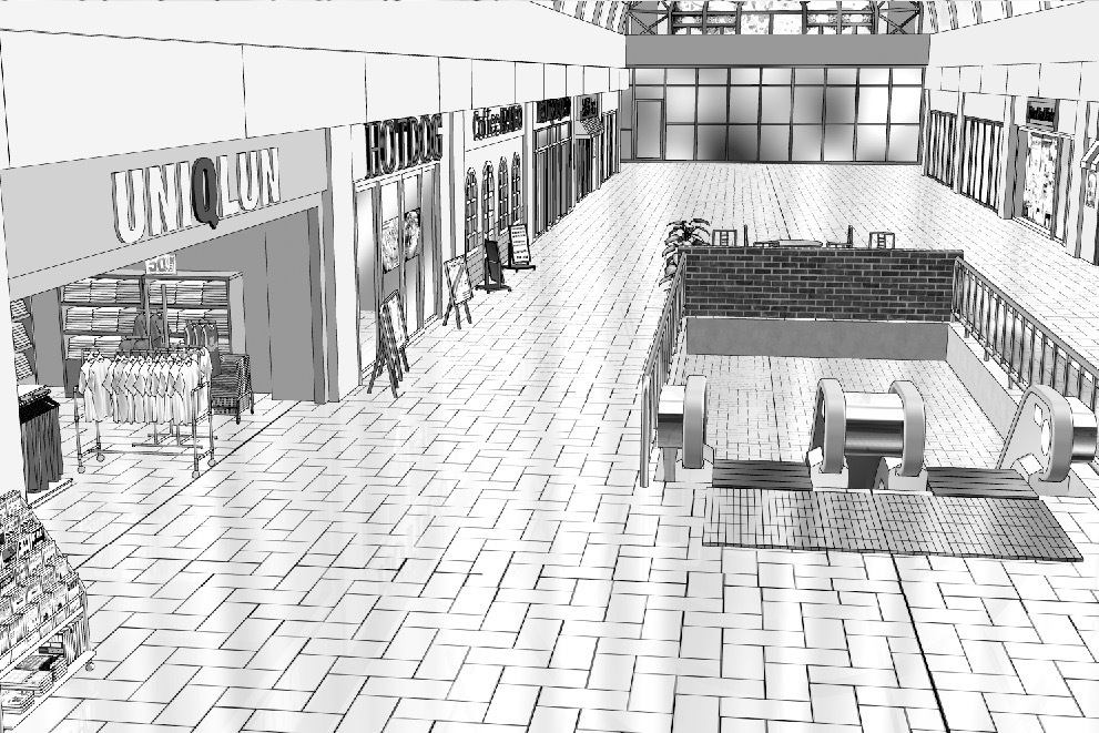 漫画背景 ショッピングモール02 - alumin2 - BOOTH
