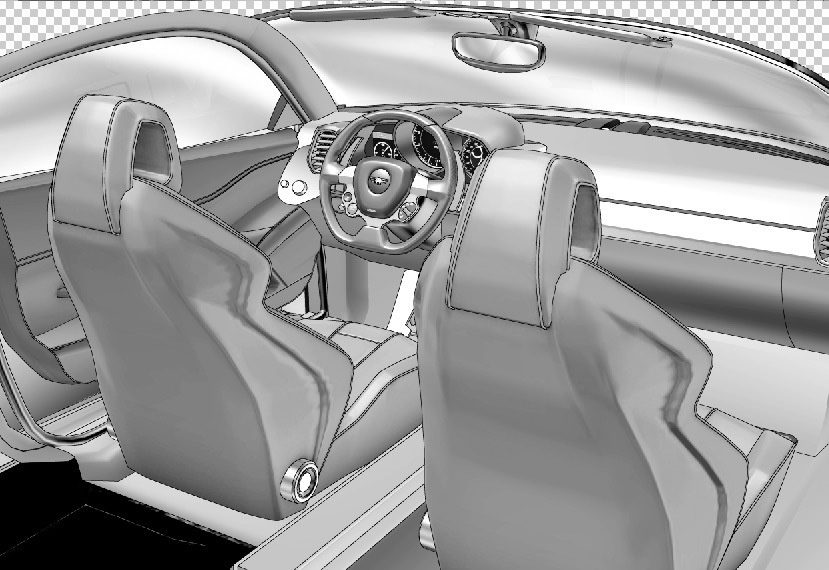 漫画背景 自動車車内14 - alumin2 - BOOTH