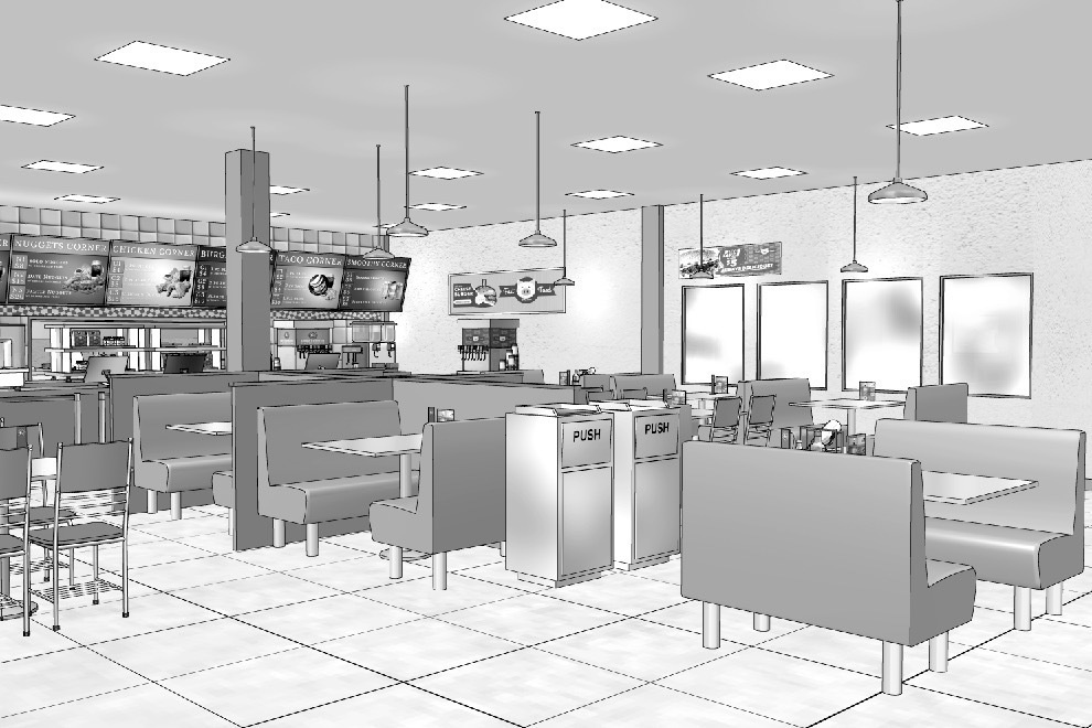漫画背景 ファストフード店01 - alumin2 - BOOTH