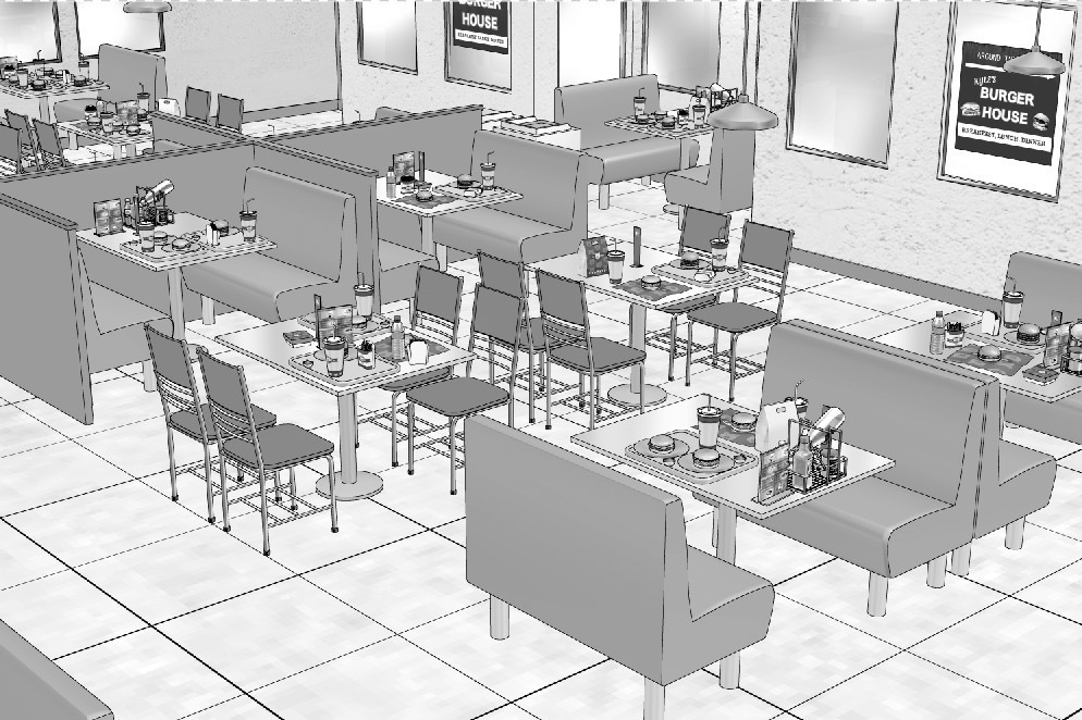 漫画背景 ファストフード店02 - alumin2 - BOOTH