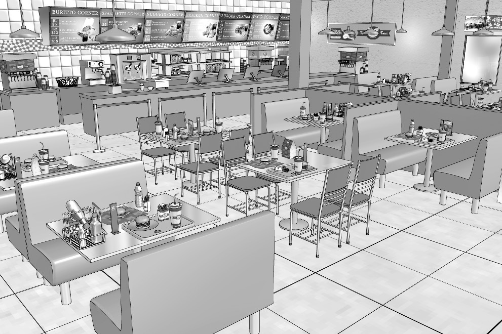 漫画背景 ファストフード店02 - alumin2 - BOOTH