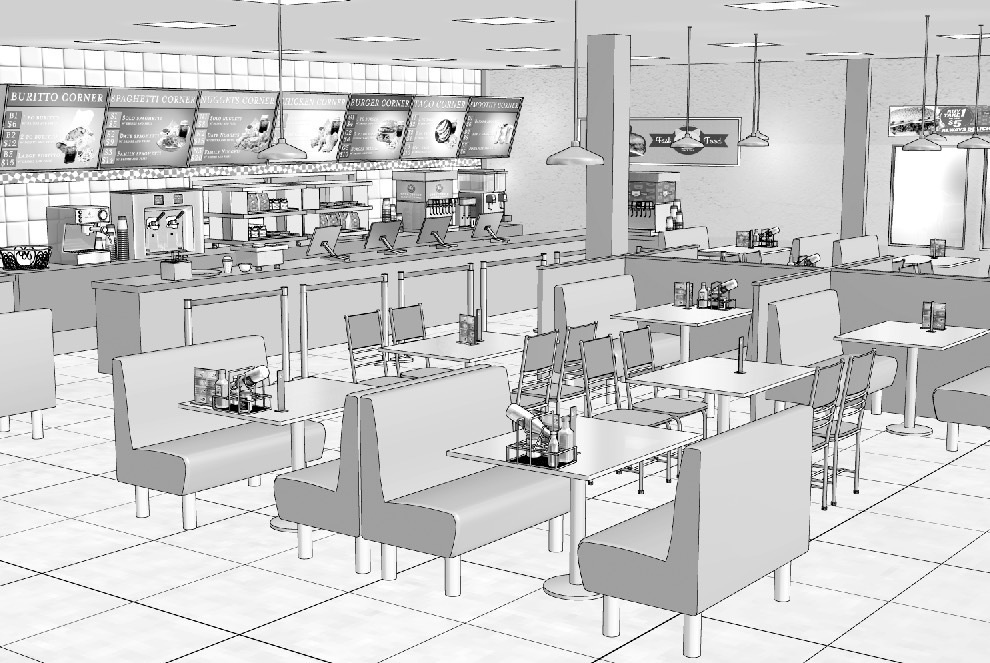 漫画背景 ファストフード店03 - alumin2 - BOOTH