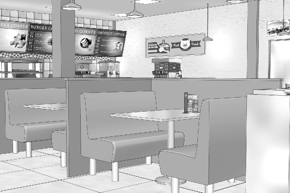 漫画背景 ファストフード店05 - alumin2 - BOOTH