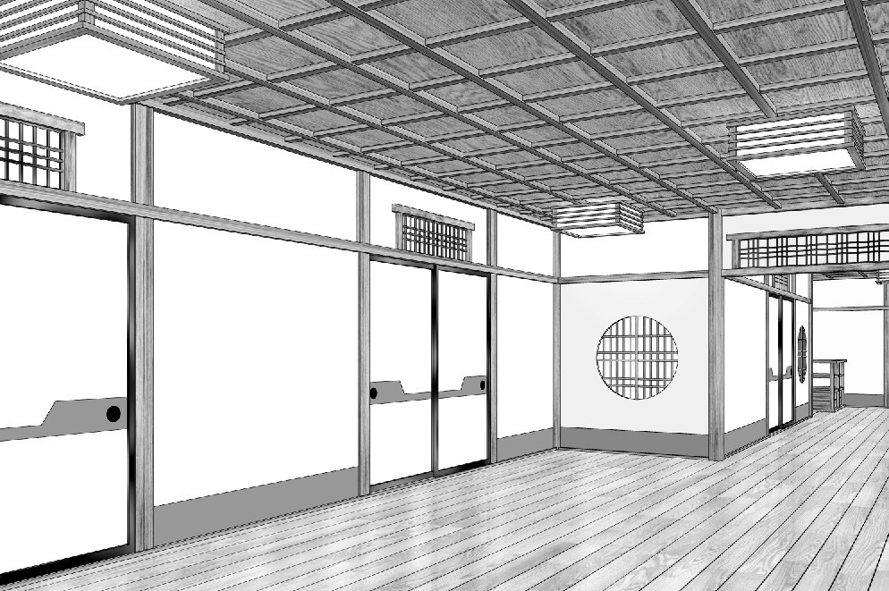 漫画背景 和風屋敷廊下08 - alumin2 - BOOTH