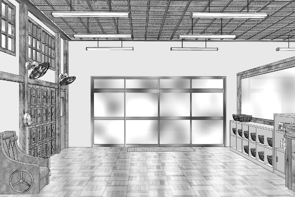 漫画背景 銭湯脱衣所01 - alumin2 - BOOTH