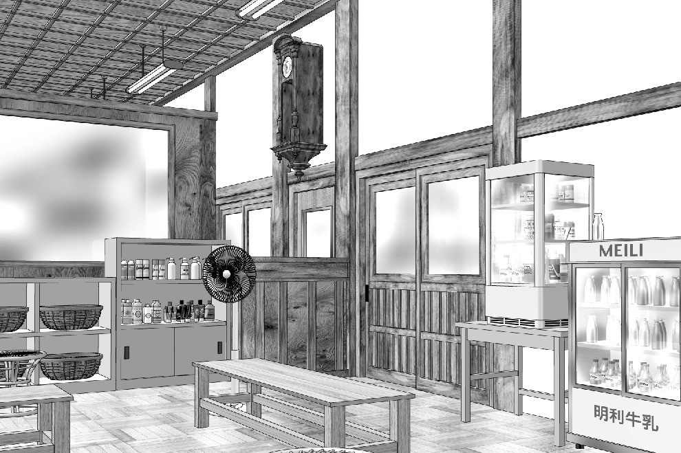 漫画背景 銭湯脱衣所04 - alumin2 - BOOTH