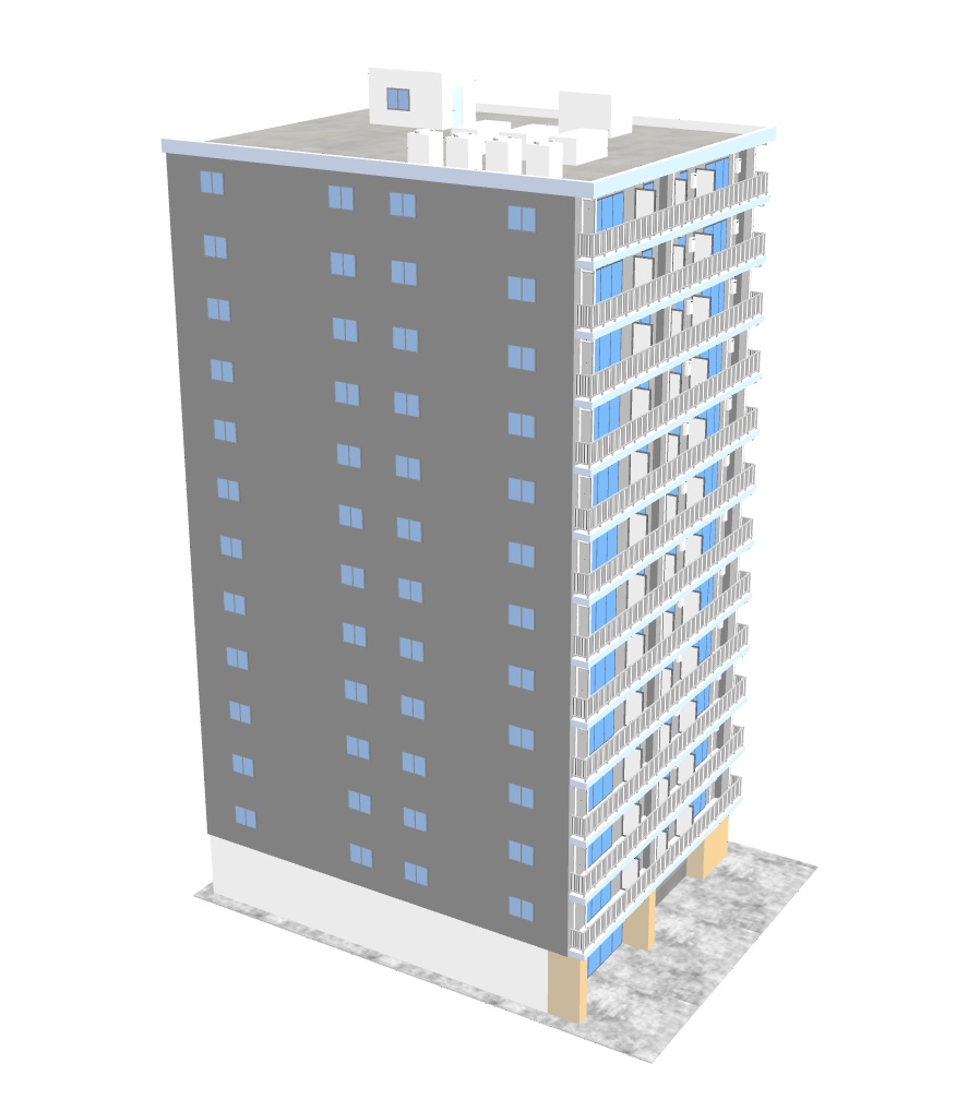 3Dモデル マンション03 - alumin2 - BOOTH