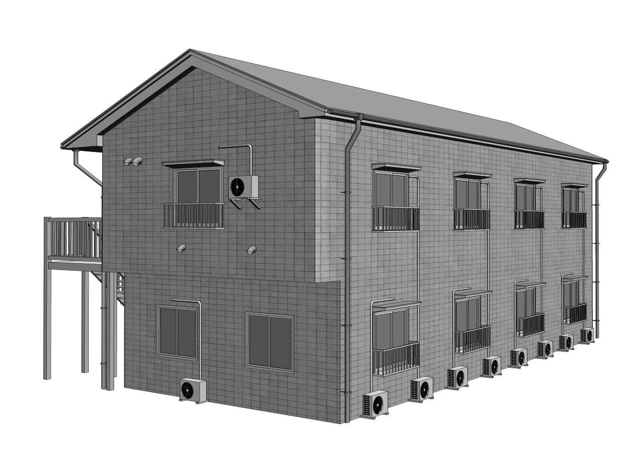 3Dモデル アパート01 - alumin2 - BOOTH