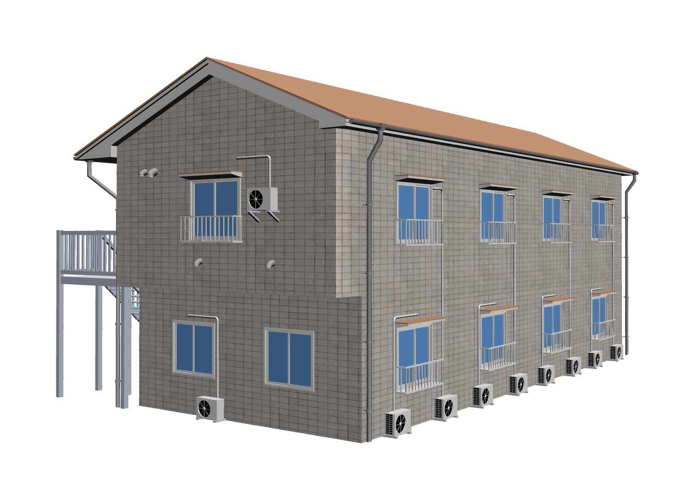 3Dモデル アパート01 - alumin2 - BOOTH