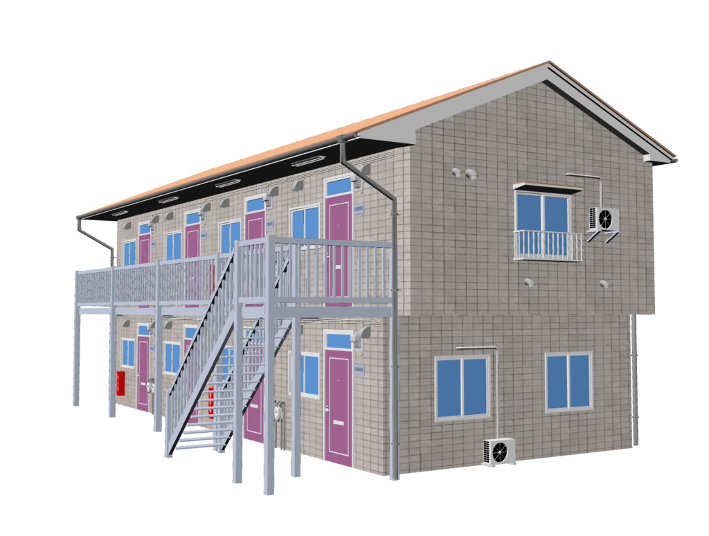 3Dモデル アパート01 - alumin2 - BOOTH