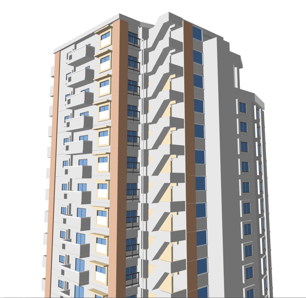 3Dモデル シティマンション02 - alumin2 - BOOTH