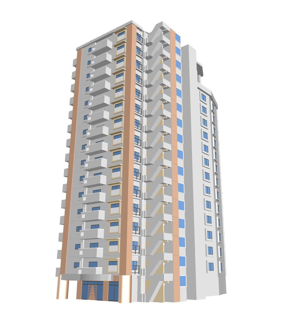 3Dモデル シティマンション02 - alumin2 - BOOTH