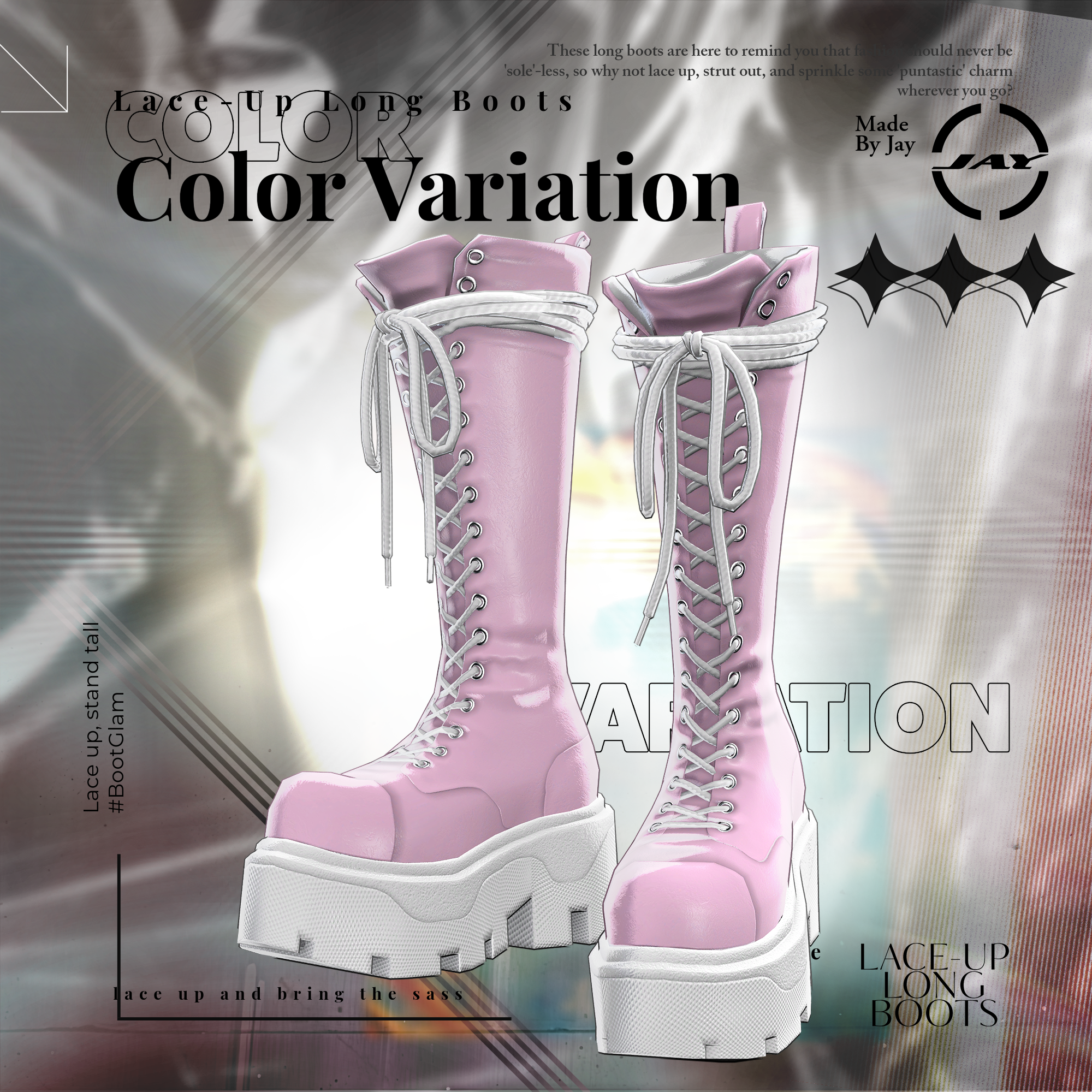 Lace-up Long Boots 「MANUKA」「KARIN」「LiME」「MOE」「KIKYO」「MAYA」「SELESTIA ...