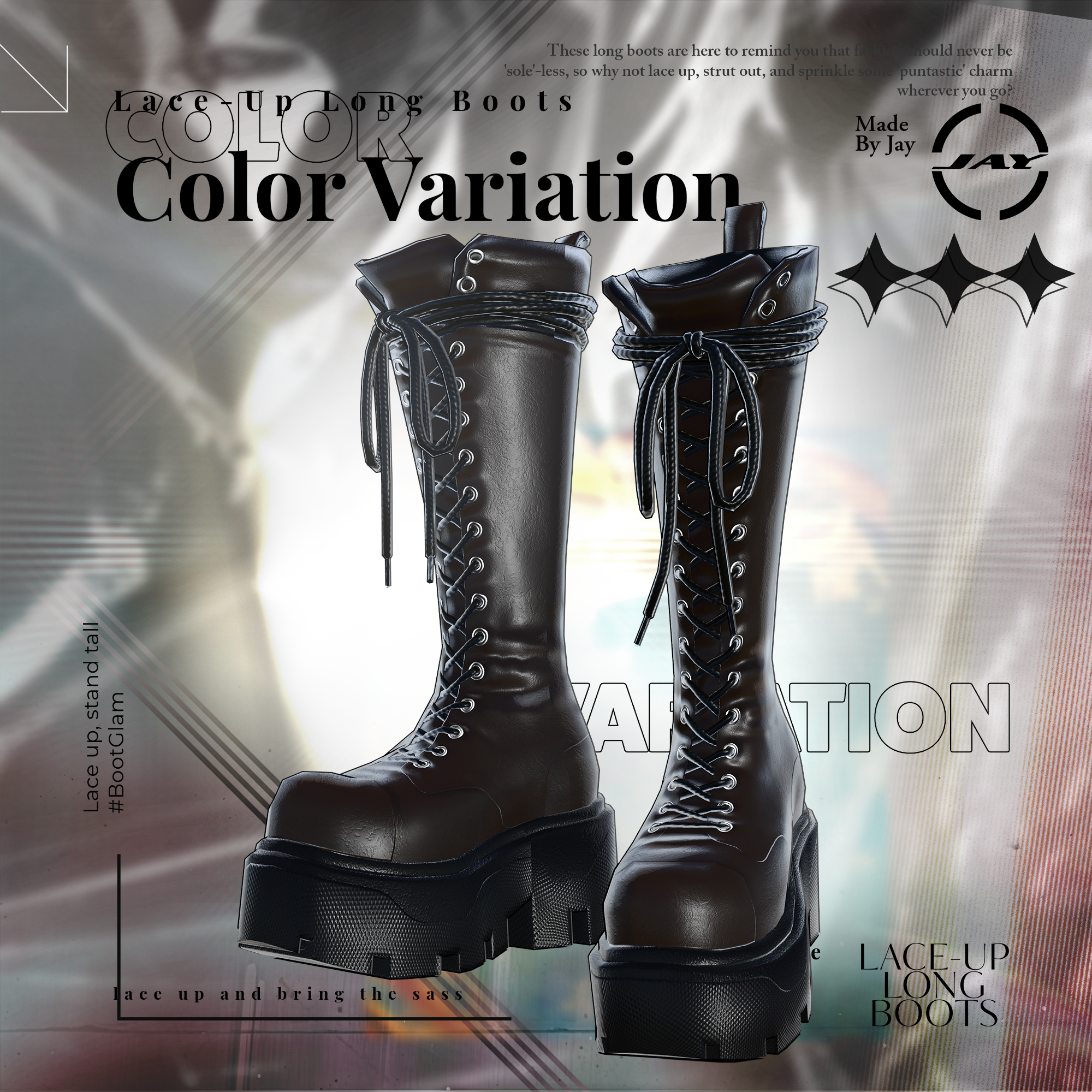 Lace-up Long Boots 「MANUKA」「KARIN」「LiME」「MOE」「KIKYO」「MAYA」「SELESTIA ...