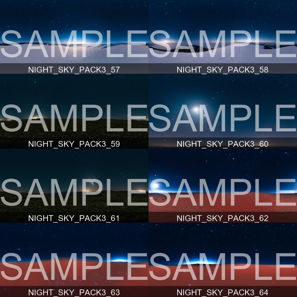 【Skybox】 Night Sky Pack 3｜ナイトスカイパック3（65種入り） - DevMateria - BOOTH