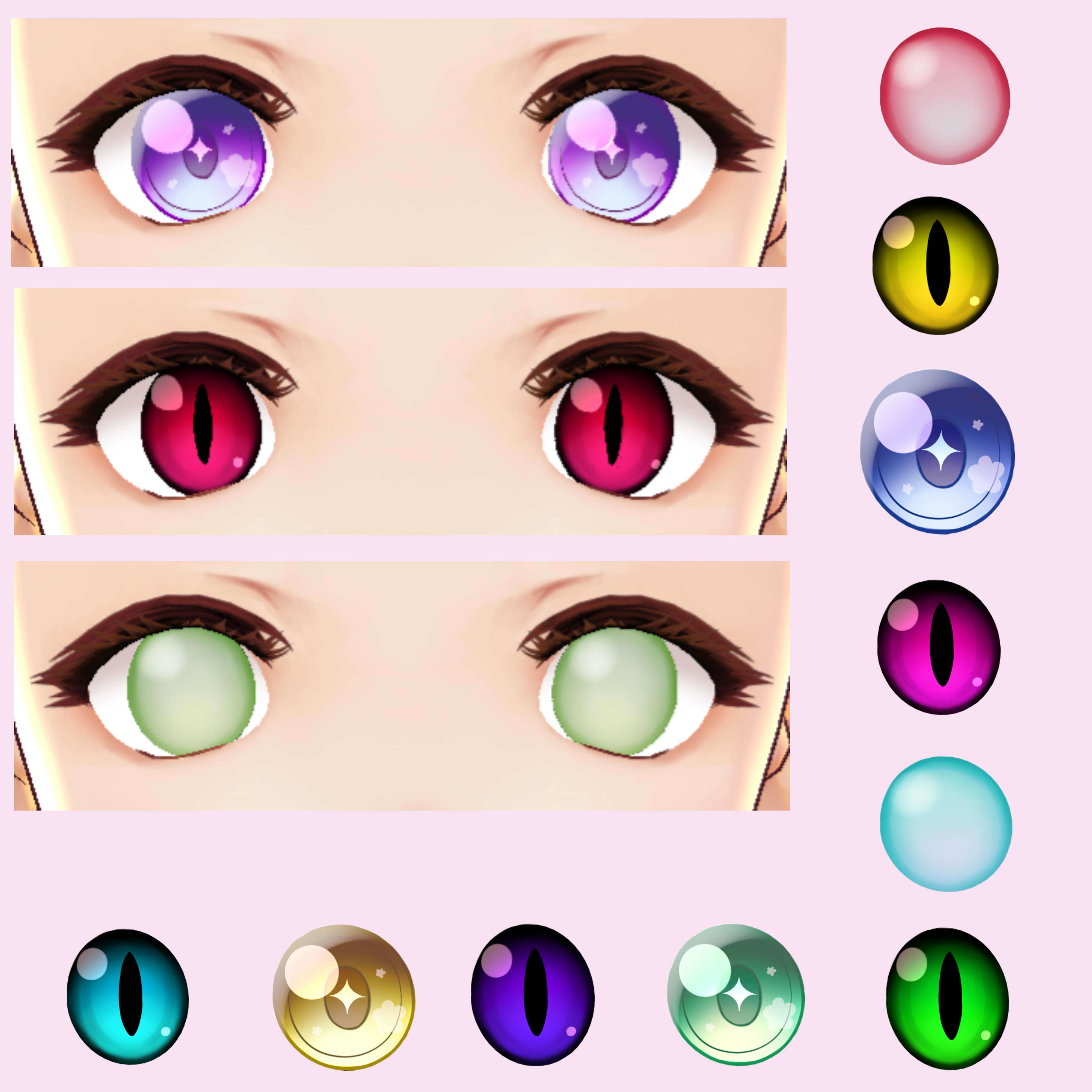 [Vroid] 3 Texture Eyes (Iris) set 1 - reivanmoon - BOOTH