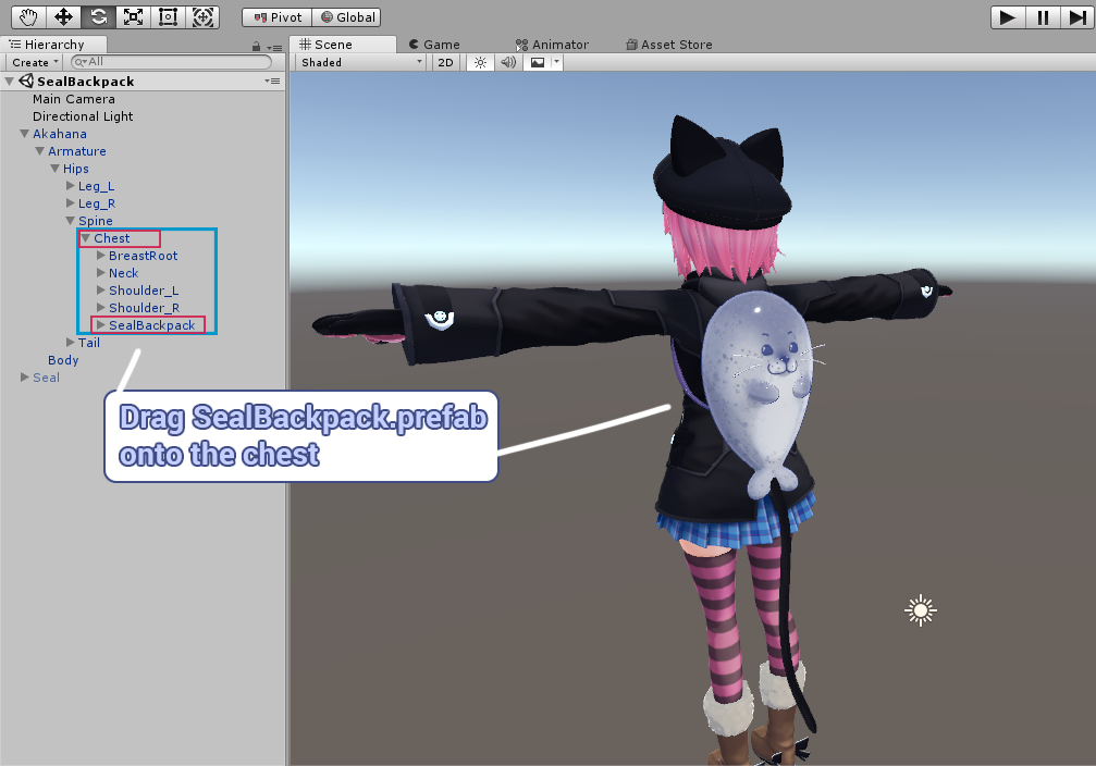 Seal Backpack for VRChat - Free - Wrinklenamics - BOOTH
