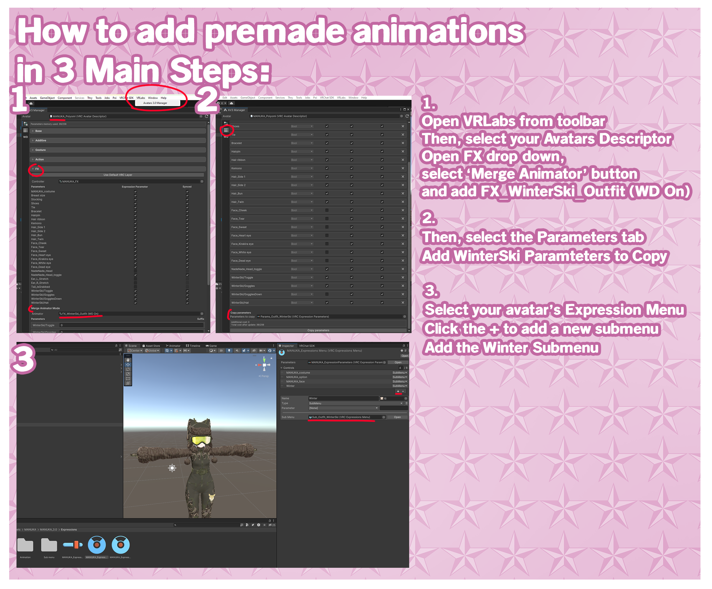 ️ Winter Ski Outfit + Hairstyle - Manuka base - Wrinklenamics - BOOTH