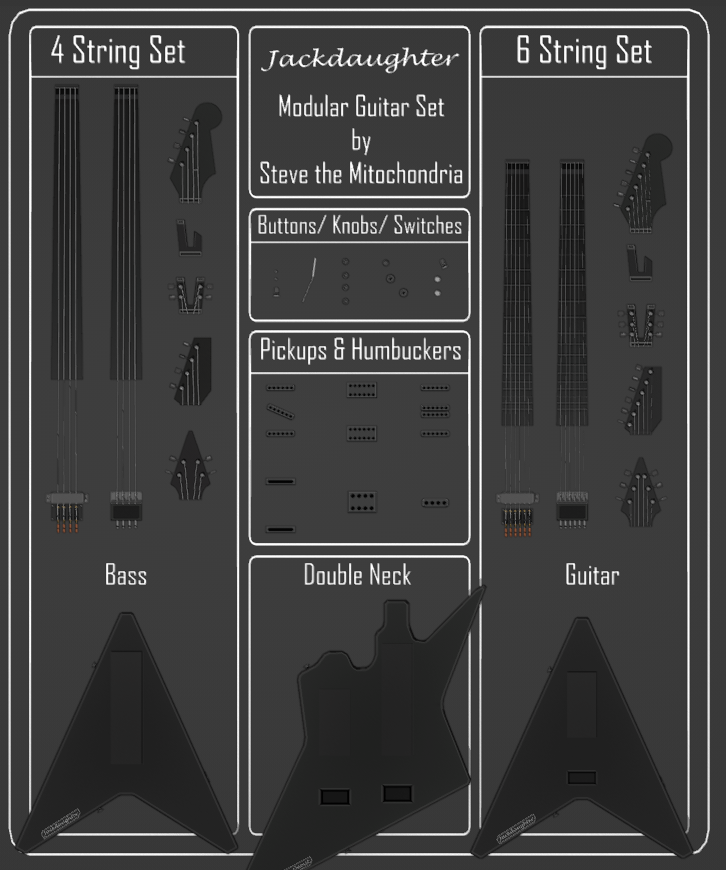 Modular Cyberpunk Guitar Sets - Danger Noodle Animations - BOOTH